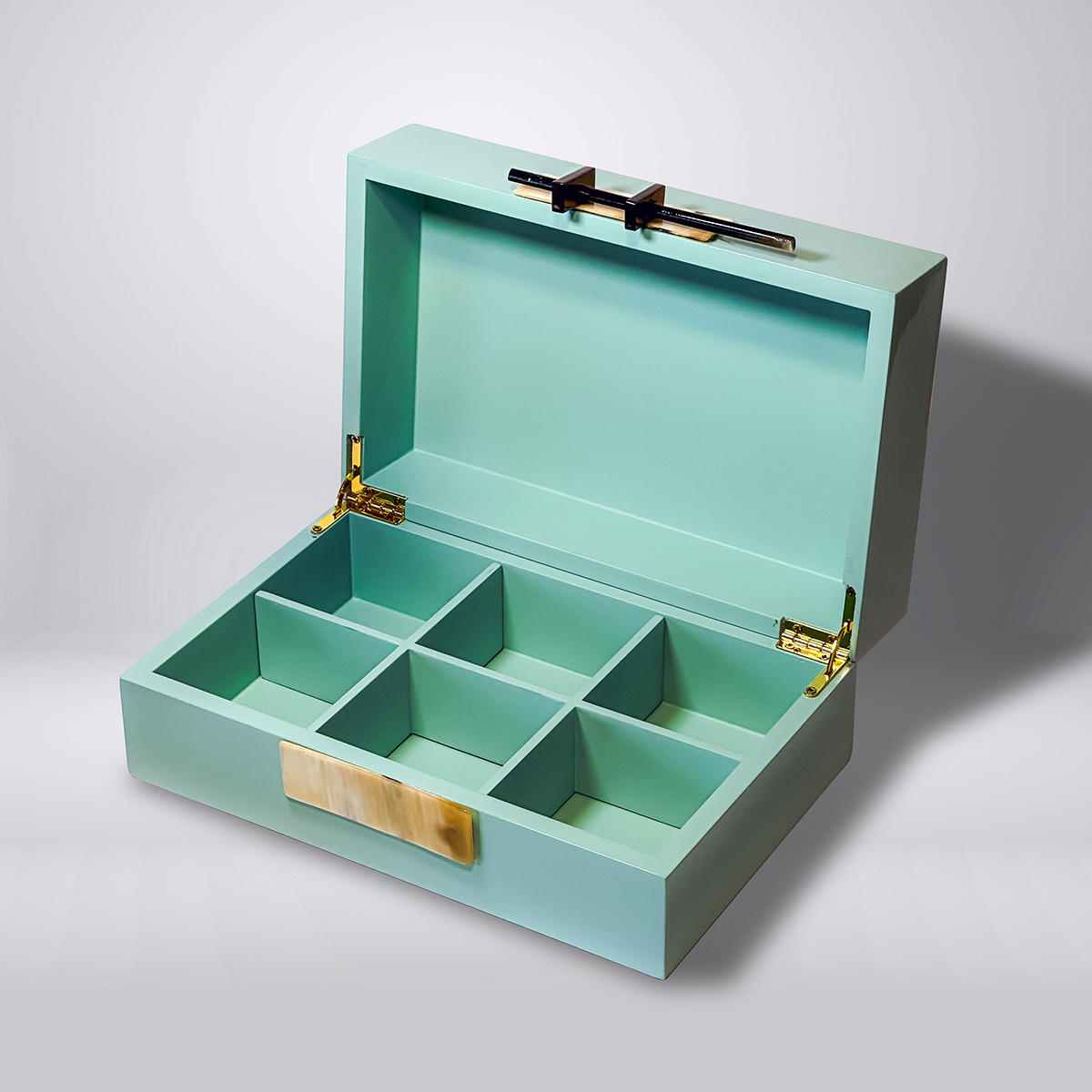 Turquoise Lacquer Jewellery Box - Turquoise Shophouses – Ginger Lily