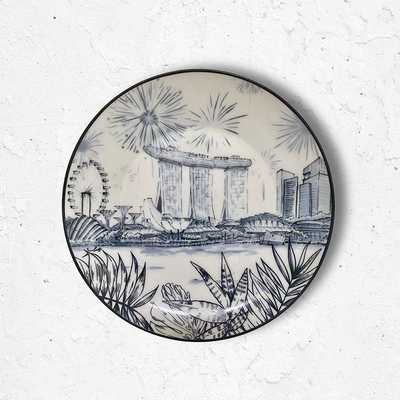 Singapore Themed Round Plates - Marina Bay Sand – Ginger Lily